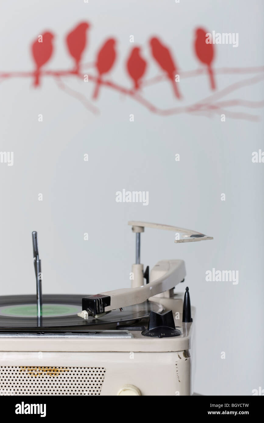 Record playing on turntable, close-up Stock Photo - Alamy
