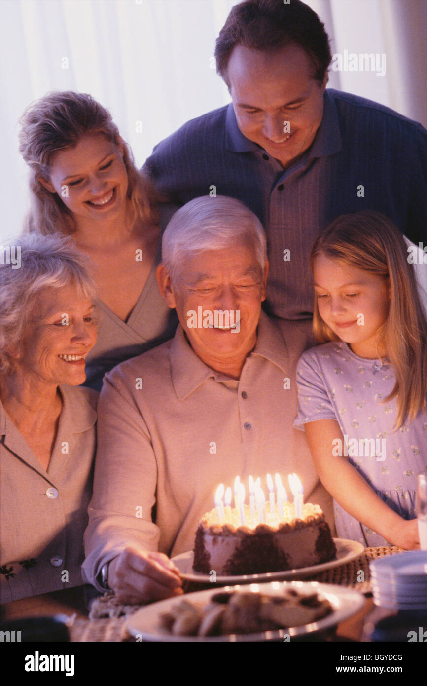 Family birthday celebration Stock Photo - Alamy