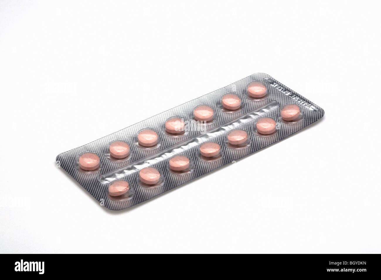 Strip of pills on white background Stock Photo - Alamy
