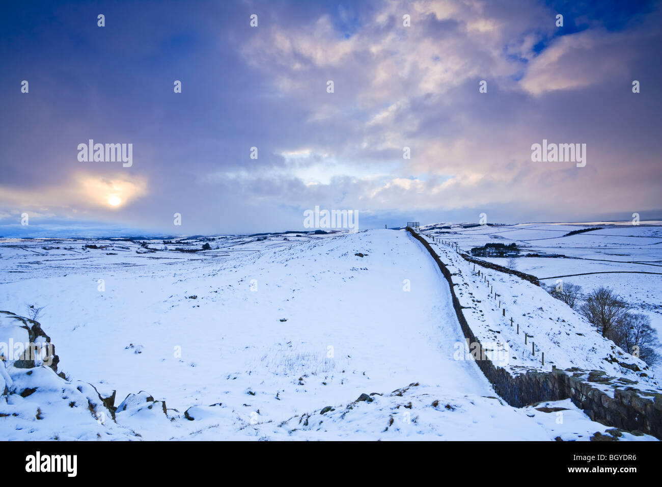 A stretch of Hadrian's Wall known as Thorny Doors near Caw Gap in the ...