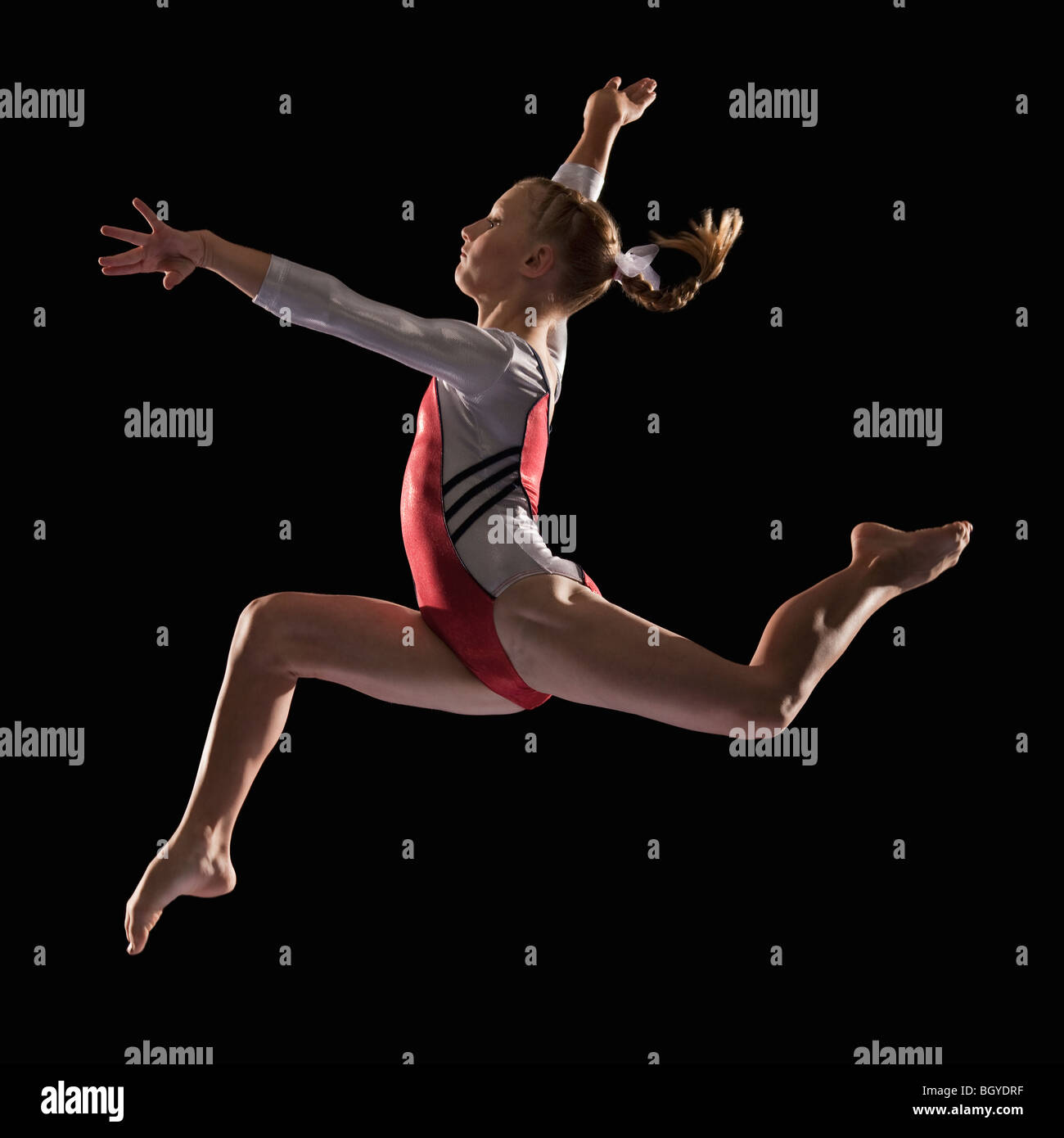 Child jumping up gymnastics hi-res stock photography and images - Alamy