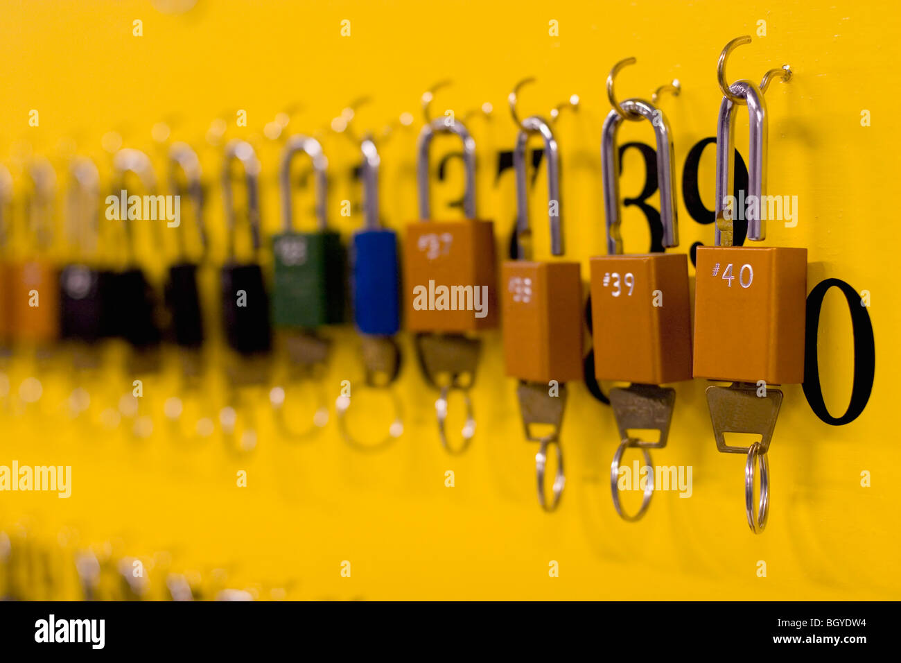 Row of locks Stock Photo - Alamy