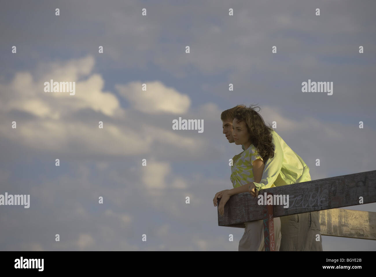Man looking over railings hi-res stock photography and images - Alamy