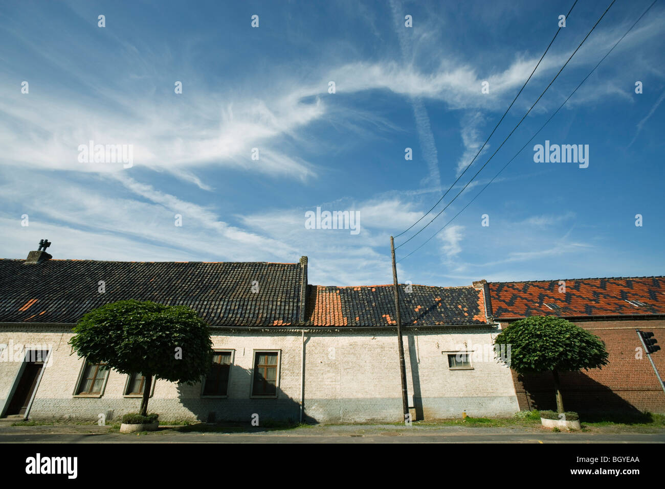 Rustic village houses with tiled rooftops Stock Photo - Alamy