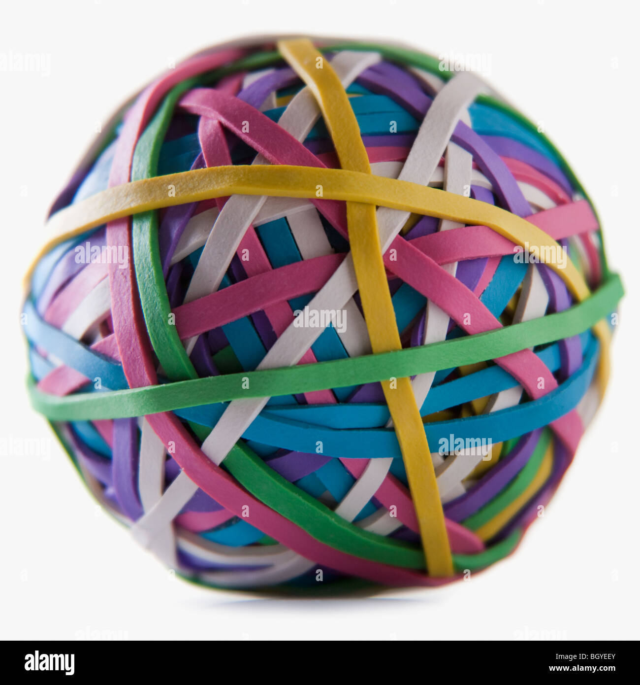 Ball of colorful rubberbands Stock Photo - Alamy