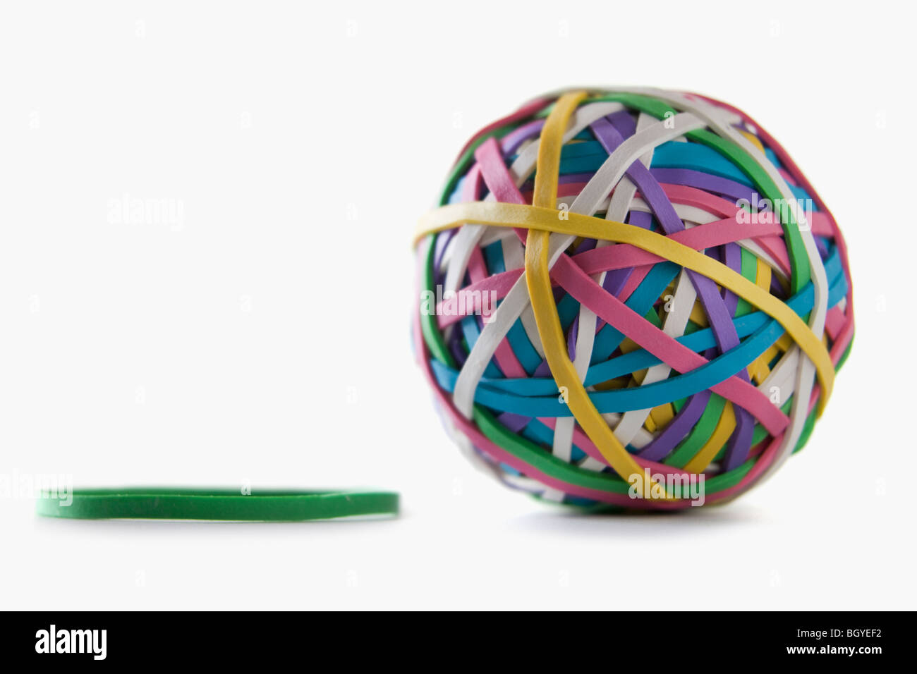 Ball of colorful rubberbands Stock Photo - Alamy