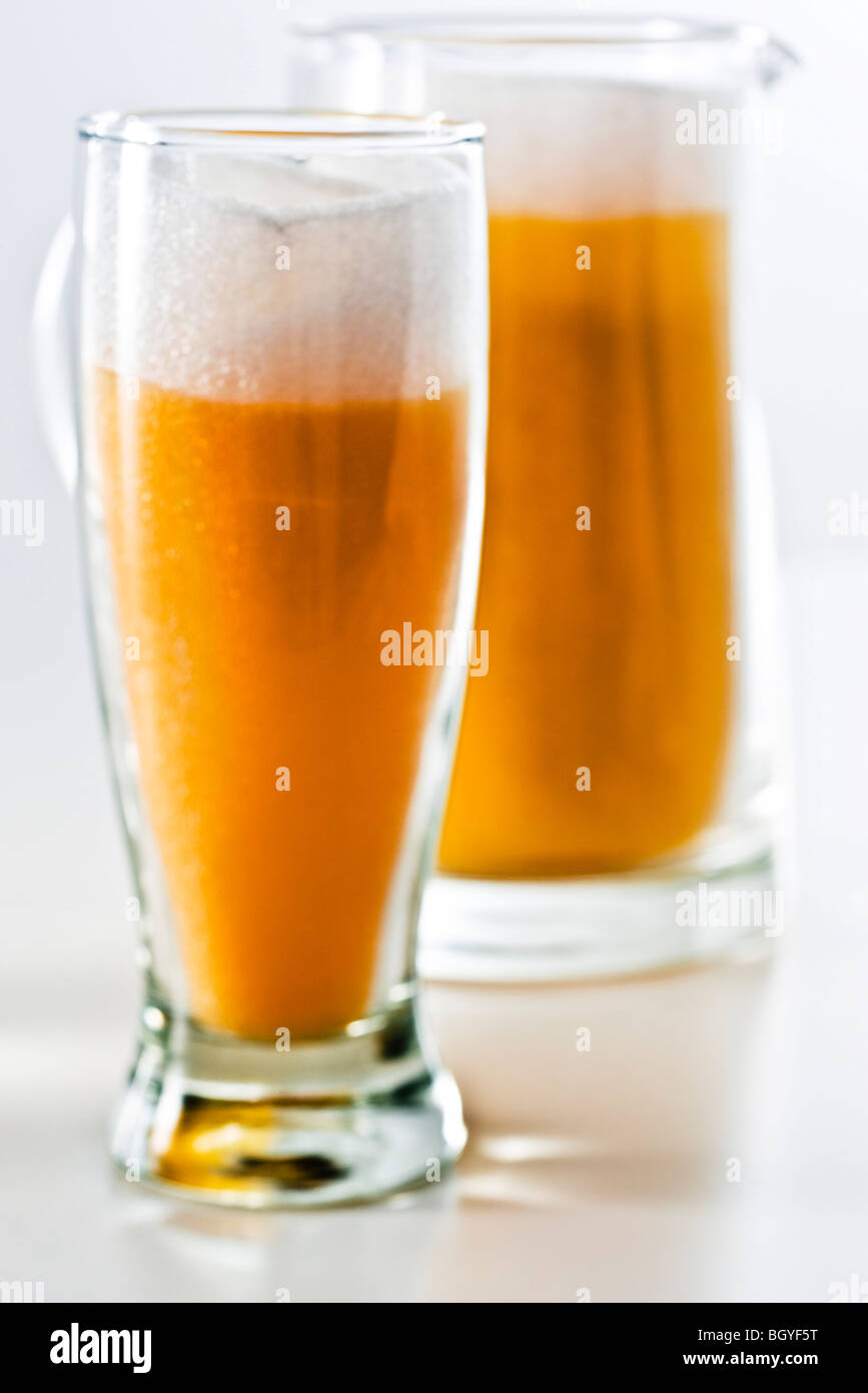 Food concept, fake mug and pitcher of beer Stock Photo - Alamy