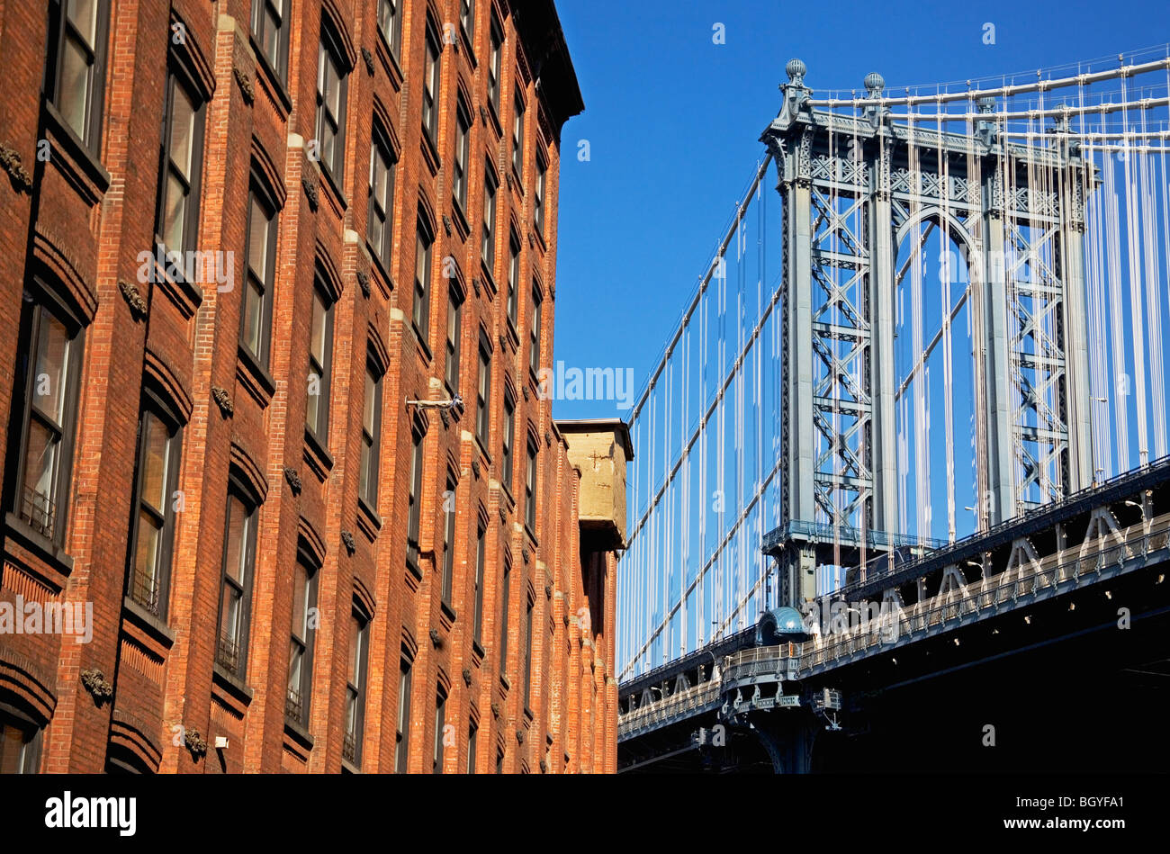 Bridge beside building Stock Photo - Alamy