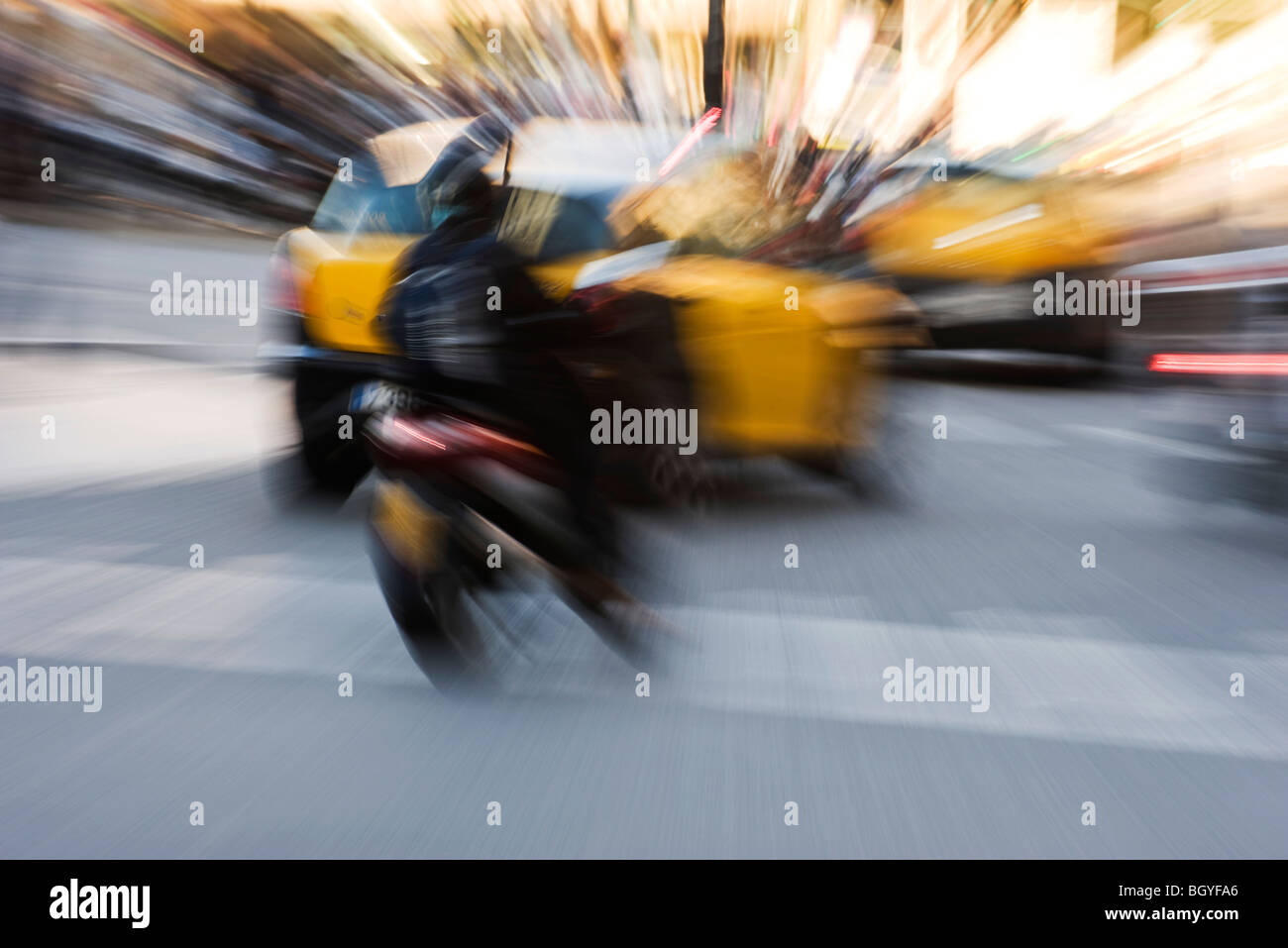 Blurred traffic on city street Stock Photo - Alamy