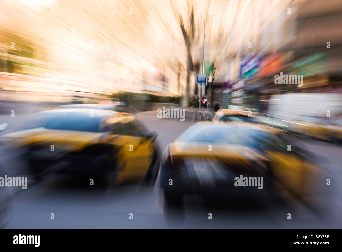 Blurred traffic on city street Stock Photo - Alamy