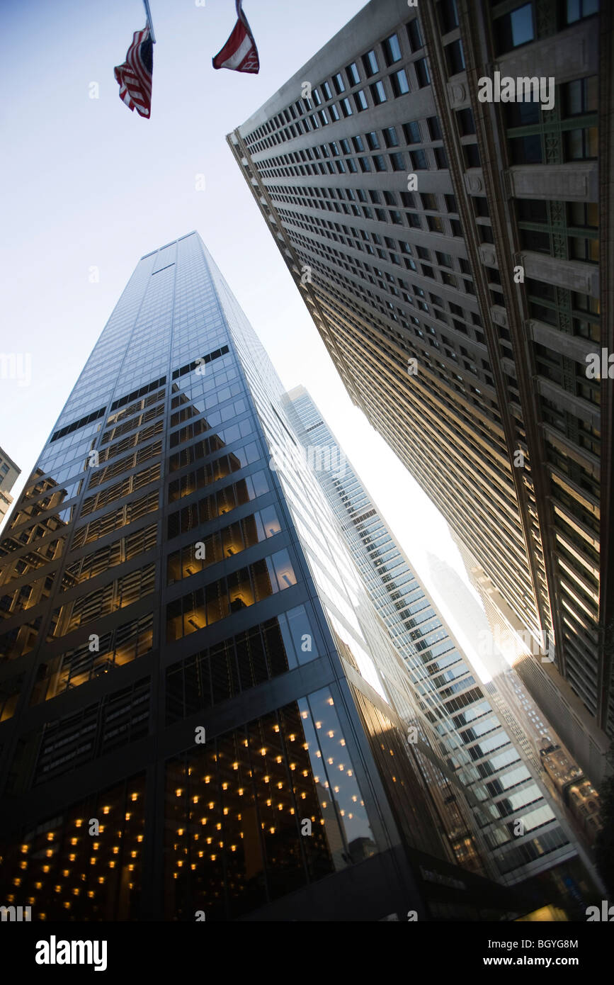 High rise office buildings side by side, low angle view Stock Photo - Alamy