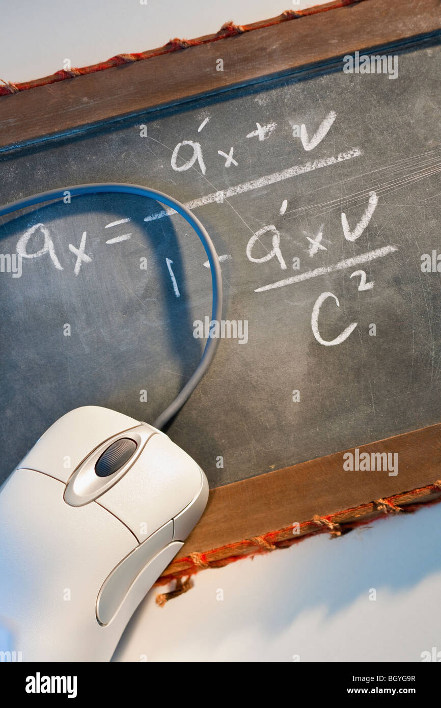 Computer mouse and chalkboard Stock Photo - Alamy