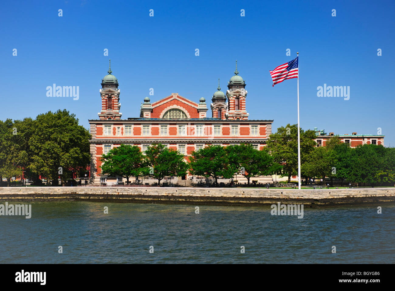 American flag on ellis island hi-res stock photography and images - Alamy