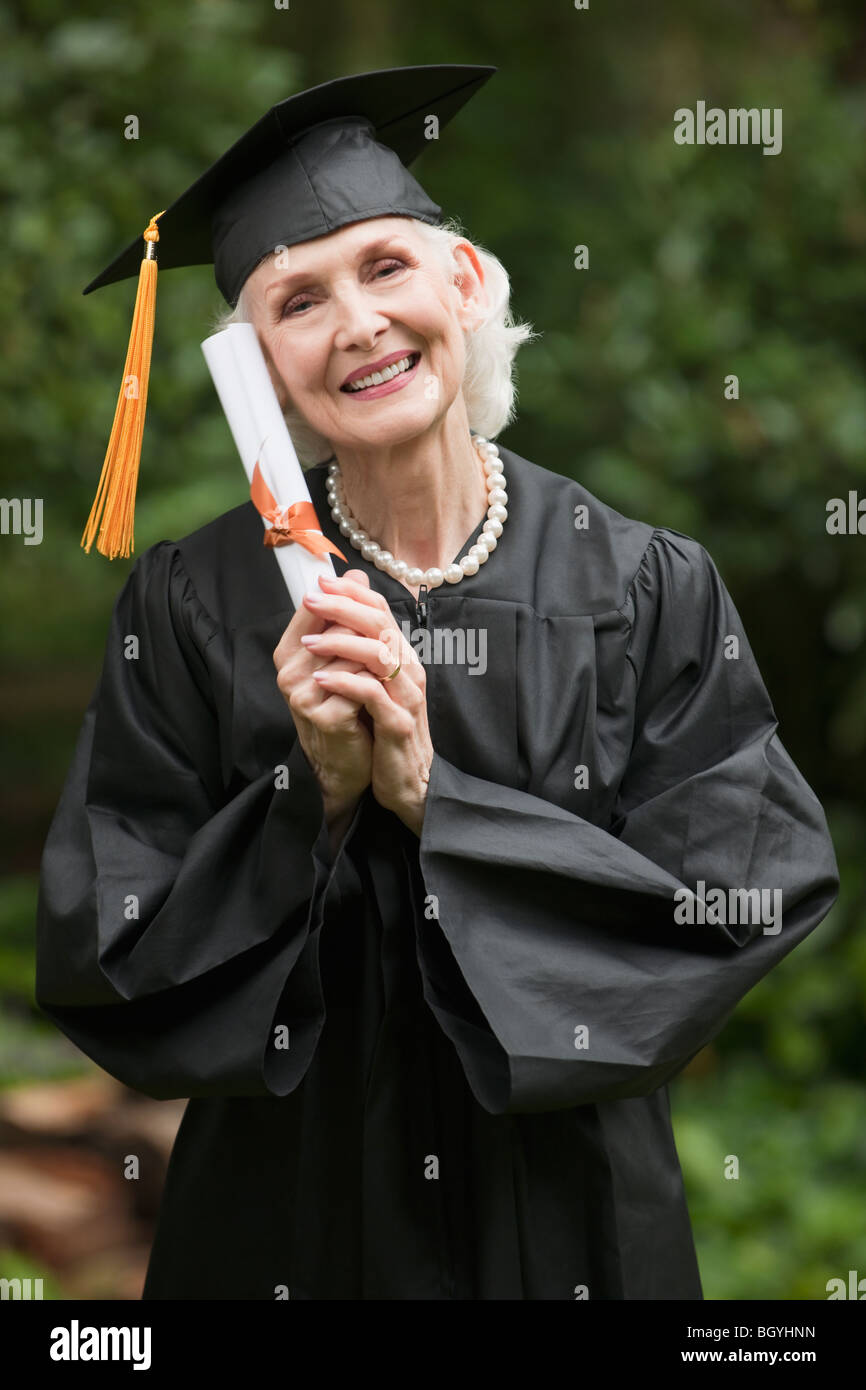 Senior woman diploma hi-res stock photography and images - Alamy