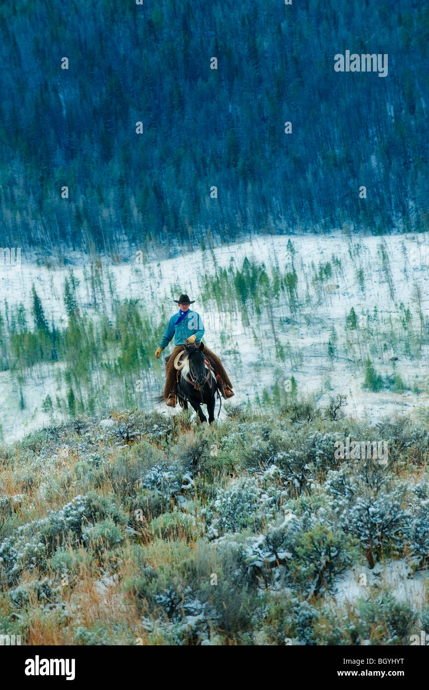 Cowboys in snow hi-res stock photography and images - Alamy