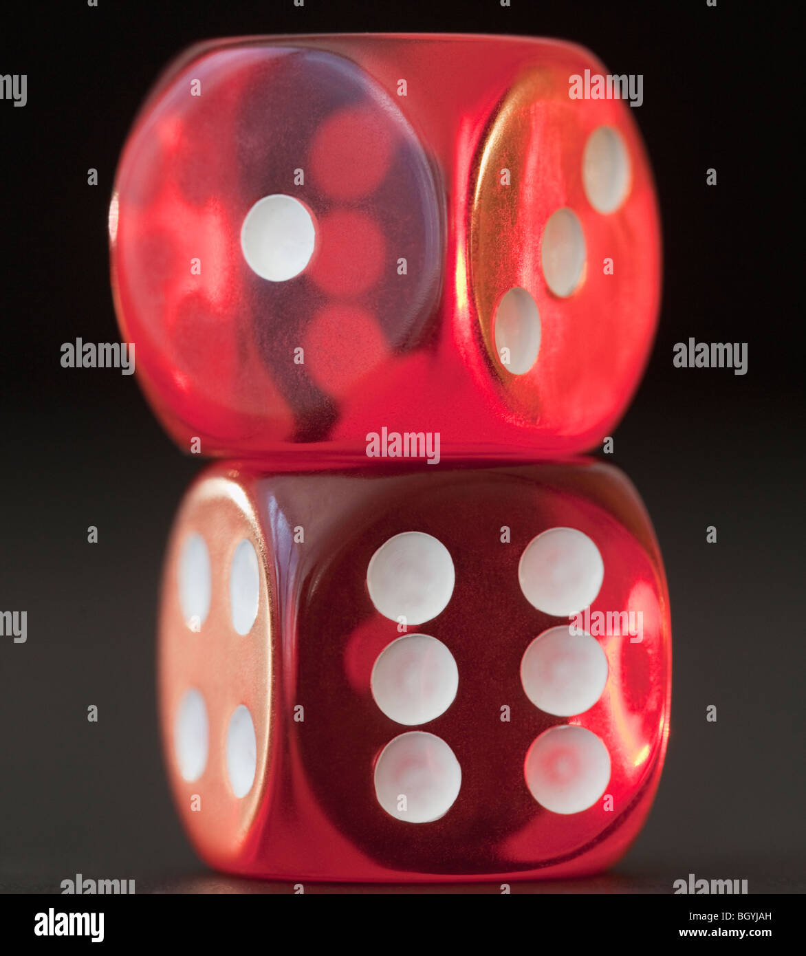 Two red dice Stock Photo - Alamy