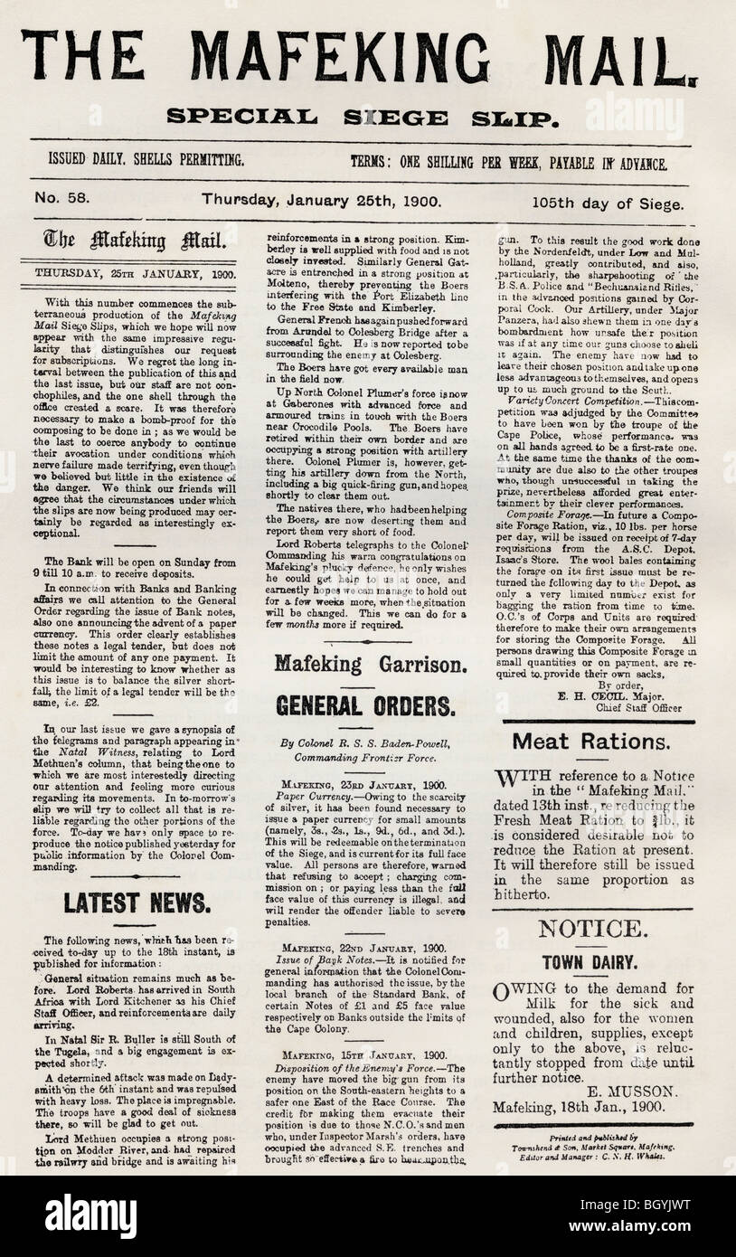 Siege of mafeking hi-res stock photography and images - Alamy