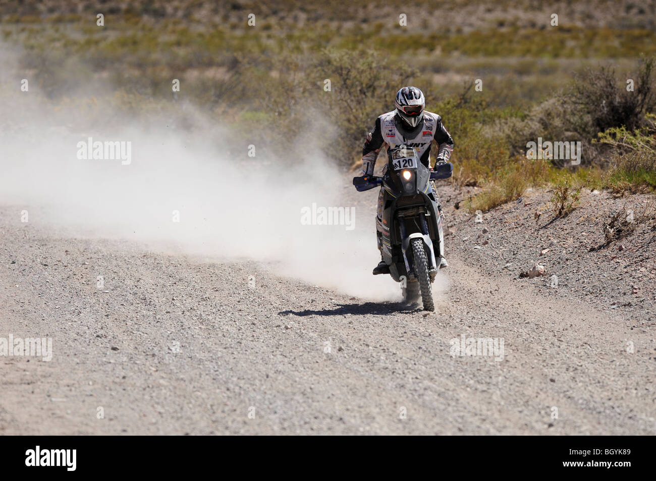 A Motorcycle in the Rally DAKAR Argentina - Chile 2010 Stock Photo - Alamy