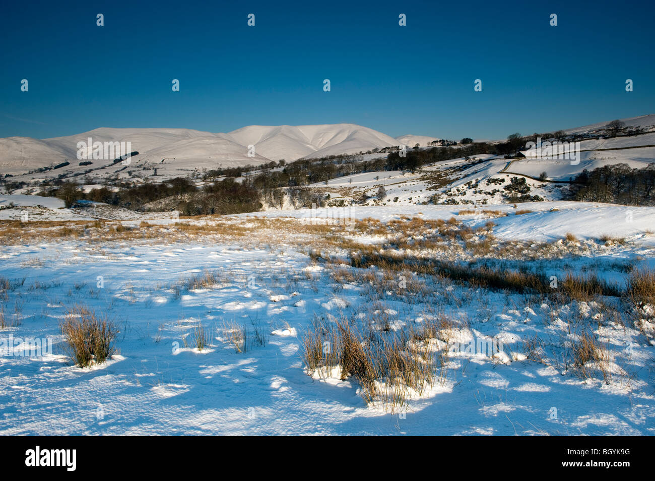 Eastern Howgills seen from above Sedbergh near Garsdale Stock Photo - Alamy