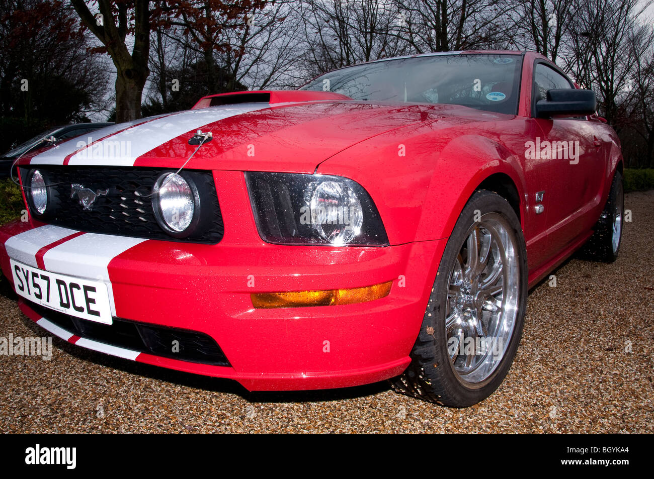 Red Ford Mustang Stock Photo - Alamy
