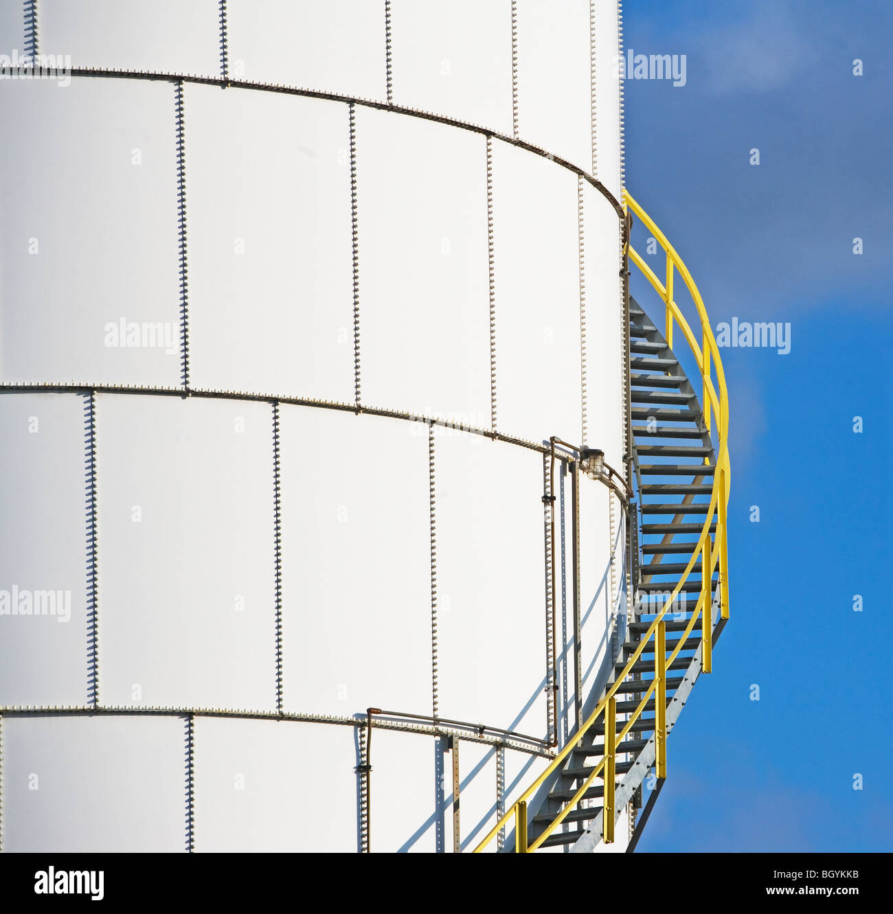 Steps on oil tank Stock Photo - Alamy