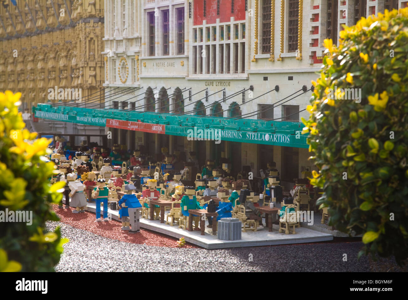 Lego scene with cafes, Legoland Windsor Stock Photo - Alamy