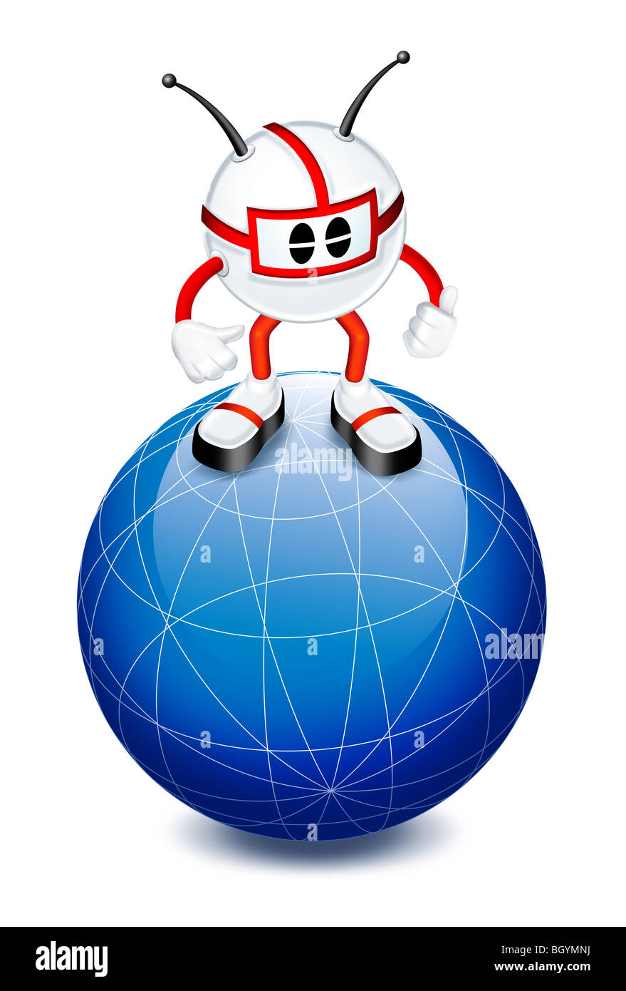 Man Standing On Top Globe High Resolution Stock Photography and Images ...