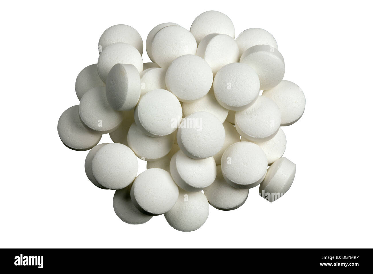 Pile of white tablets Stock Photo - Alamy