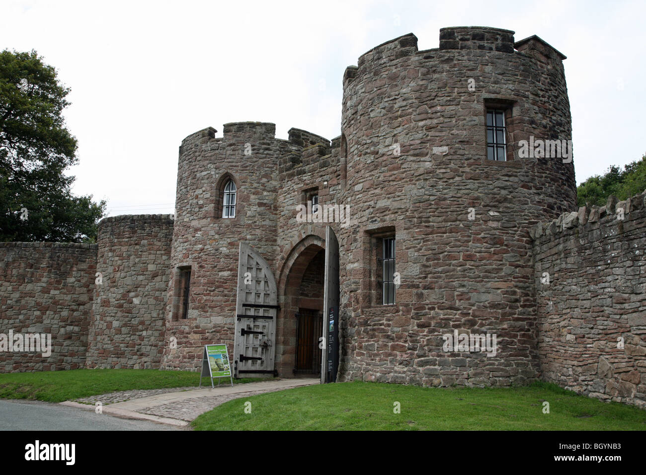 The entrance portico to Beeston Castle Cheshire England Stock Photo - Alamy