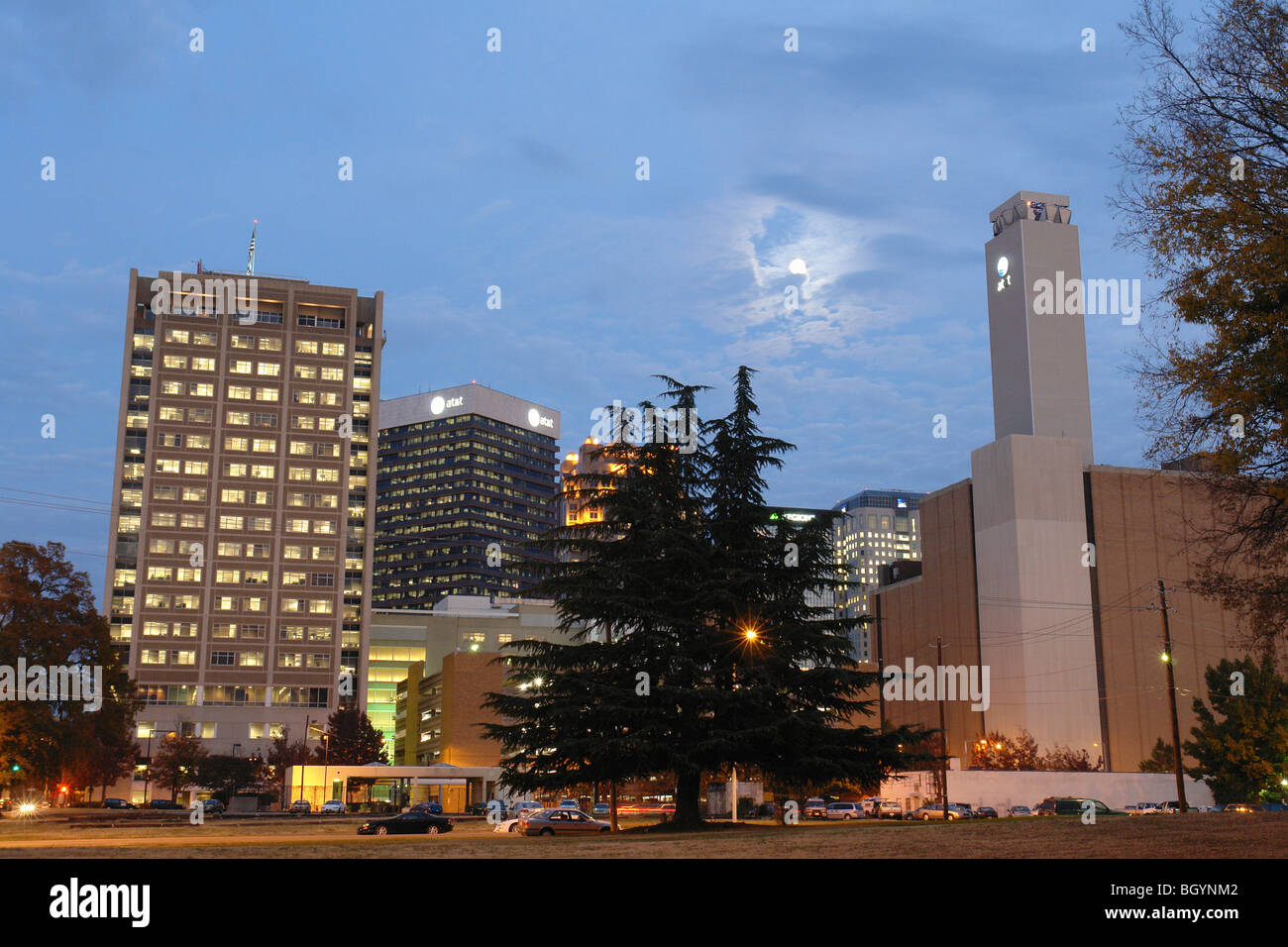 Birmingham, Al, Alabama, Downtown, skyline, evening Stock Photo - Alamy