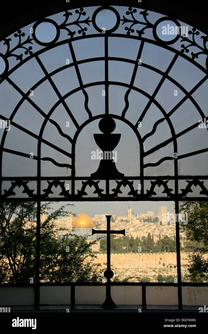 Israel, Jerusalem, Church of Dominus Flevit on the Mount of Olives ...