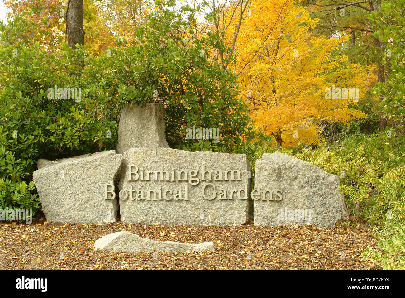 Birmingham, Al, Alabama, Birmingham Botanical Gardens, entrance sign ...