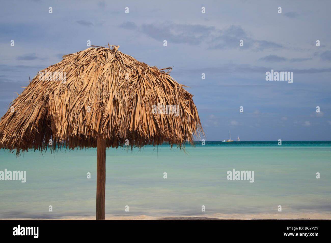 beach hut on the Caribbean island of Aruba Stock Photo - Alamy