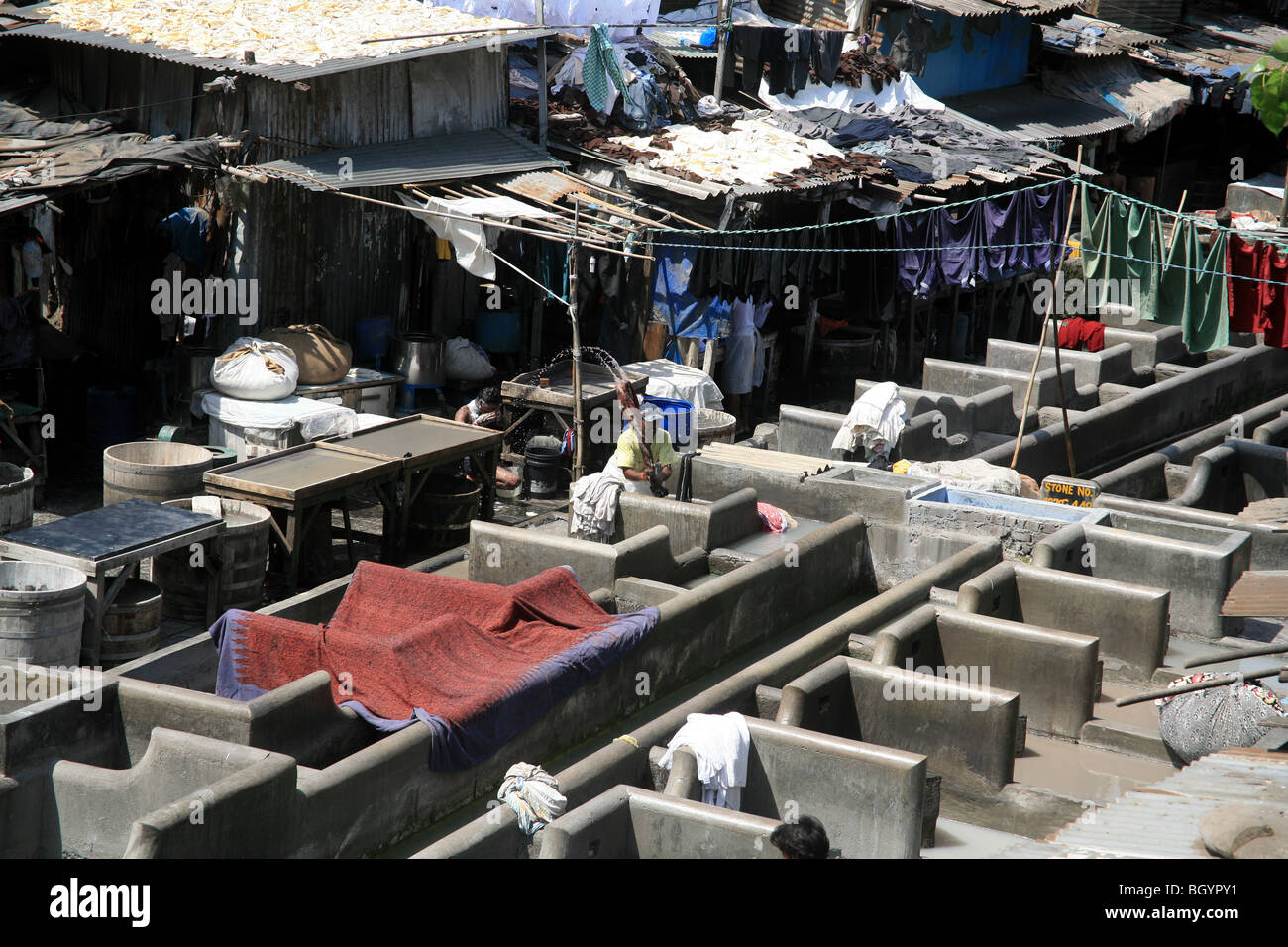 Dhobi Ghat open air laundry, Mumbai, India Stock Photo - Alamy