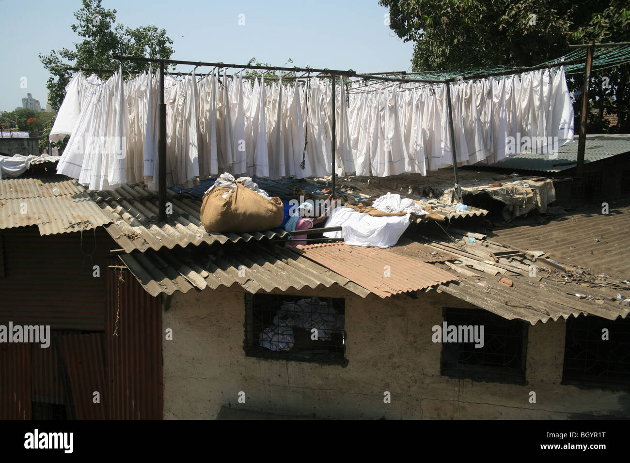 Dhobi Ghat open air laundry, Mumbai, India Stock Photo - Alamy