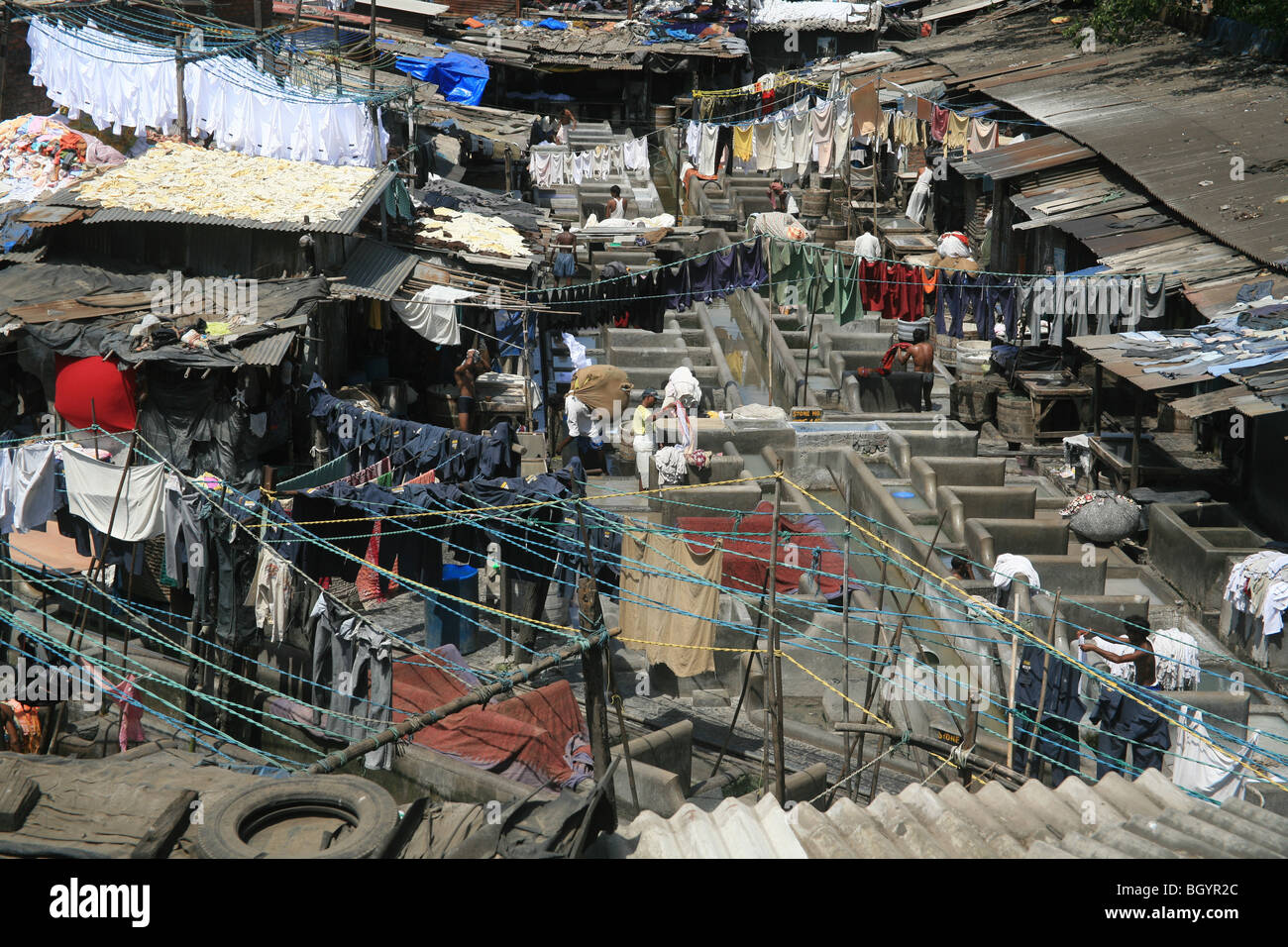 Dhobi Ghat open air laundry, Mumbai, India Stock Photo - Alamy