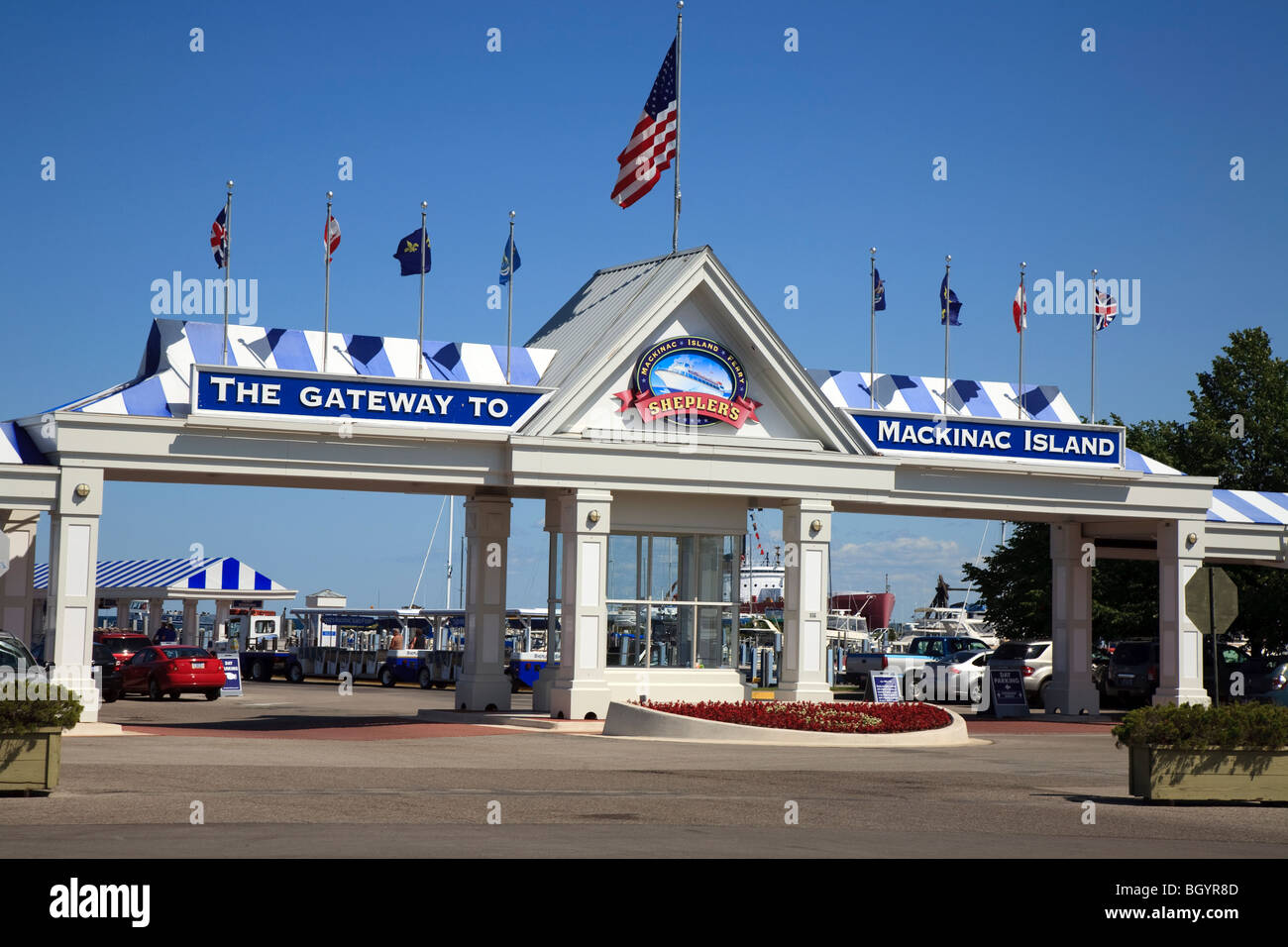 Shepler' Ferry entrance at Mackinaw City, Michigan, USA Stock Photo - Alamy