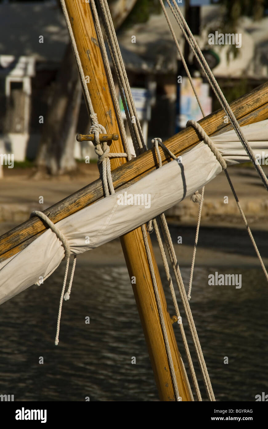 Detail view of lateen rigging Stock Photo - Alamy