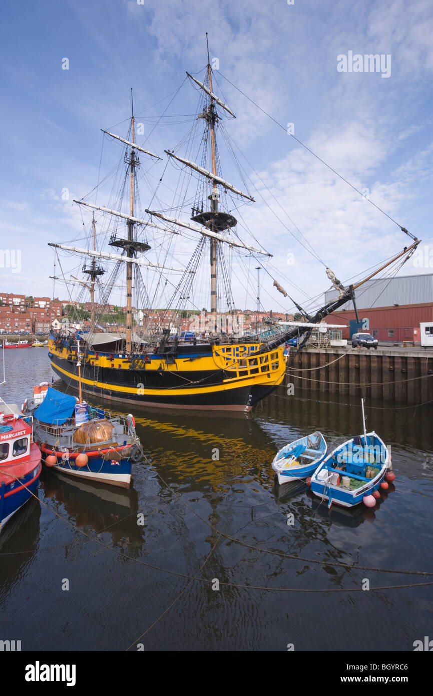 The Grand Turk moored in Whitby harbour Stock Photo - Alamy