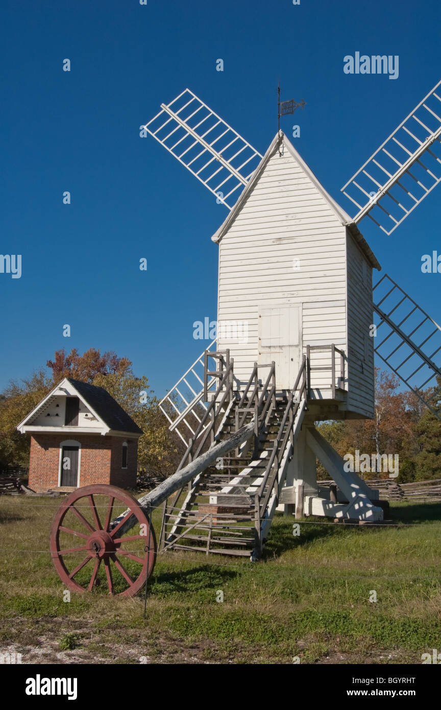 Stock photo of an antique windmill in Colonial Williamsburg Stock Photo ...