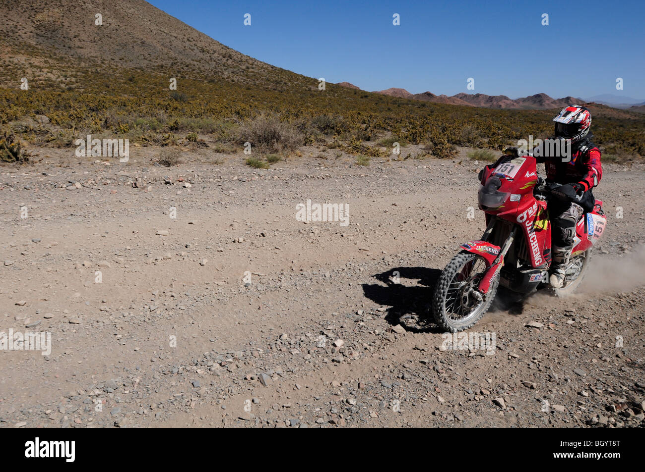 A Motorcycle in the Rally DAKAR Argentina - Chile 2010 Stock Photo - Alamy