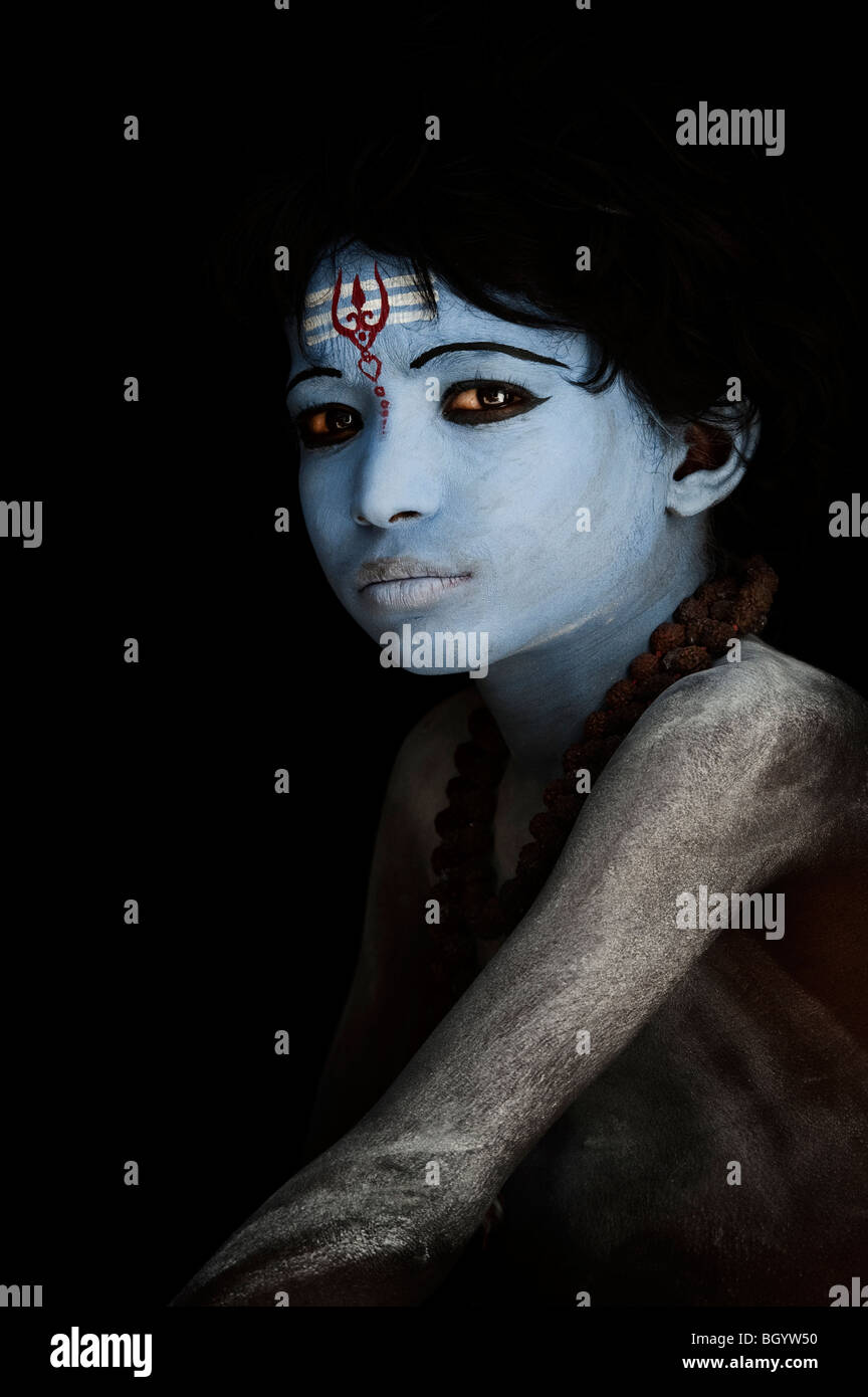 Indian boy dressed up as hindu deity hi-res stock photography and ...