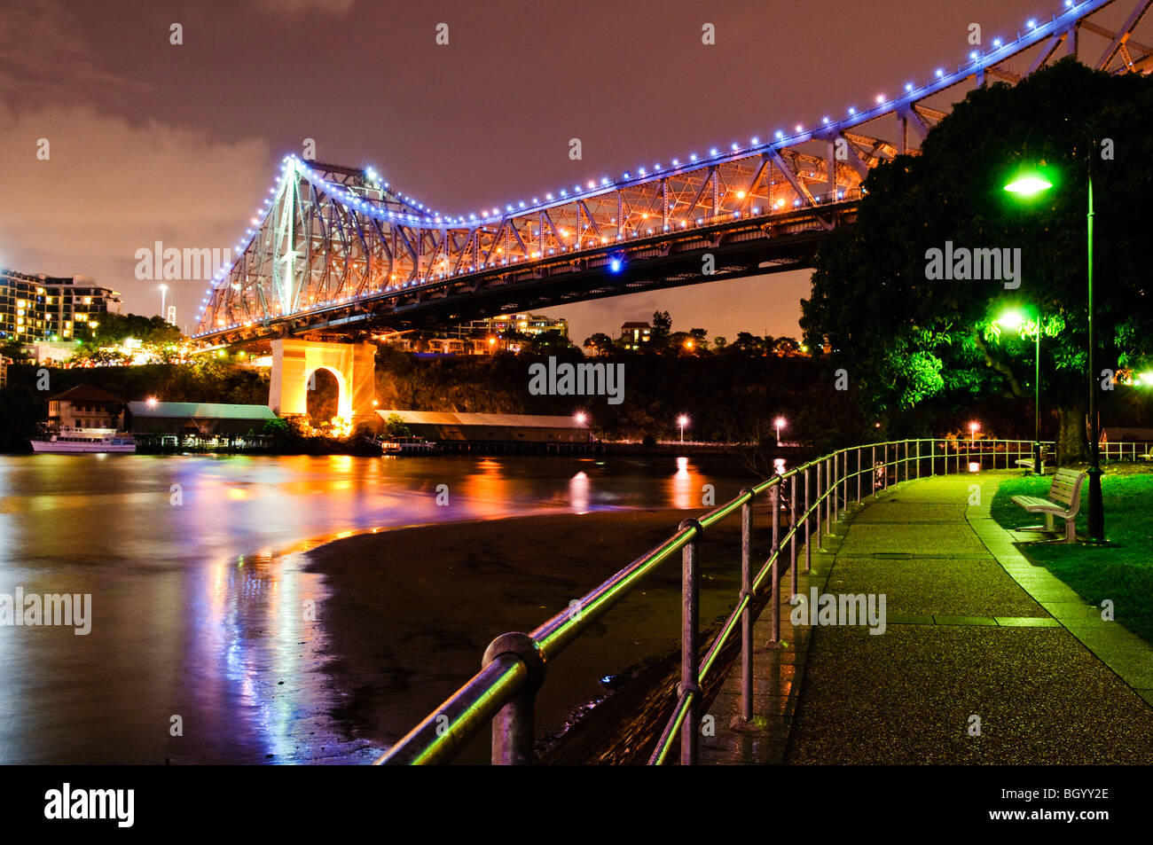Story Bridge Illuminated At Night Brisbane Australia // BRISBANE ...