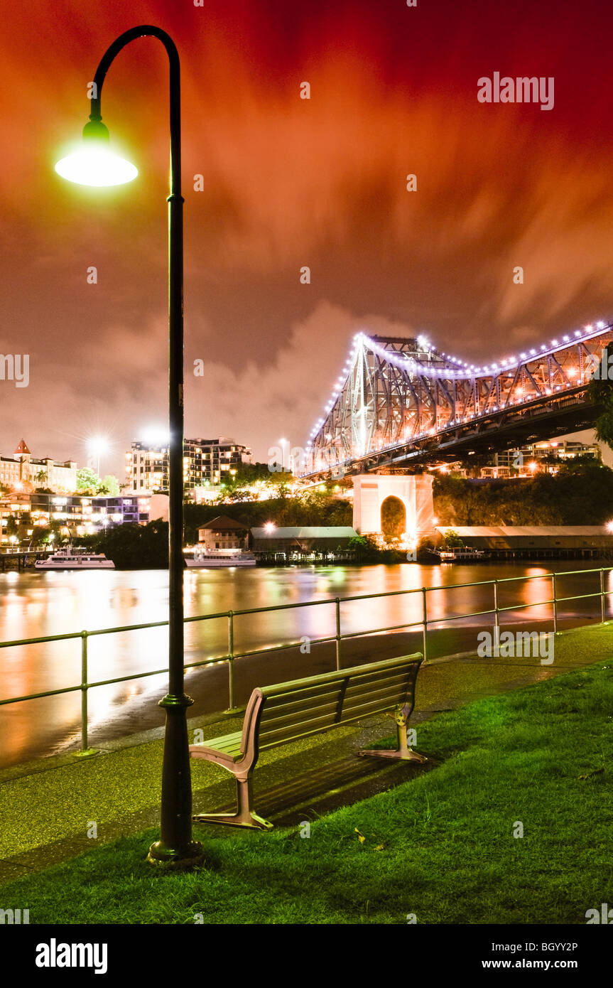 Story Bridge Illuminated At Night Brisbane Australia // BRISBANE ...