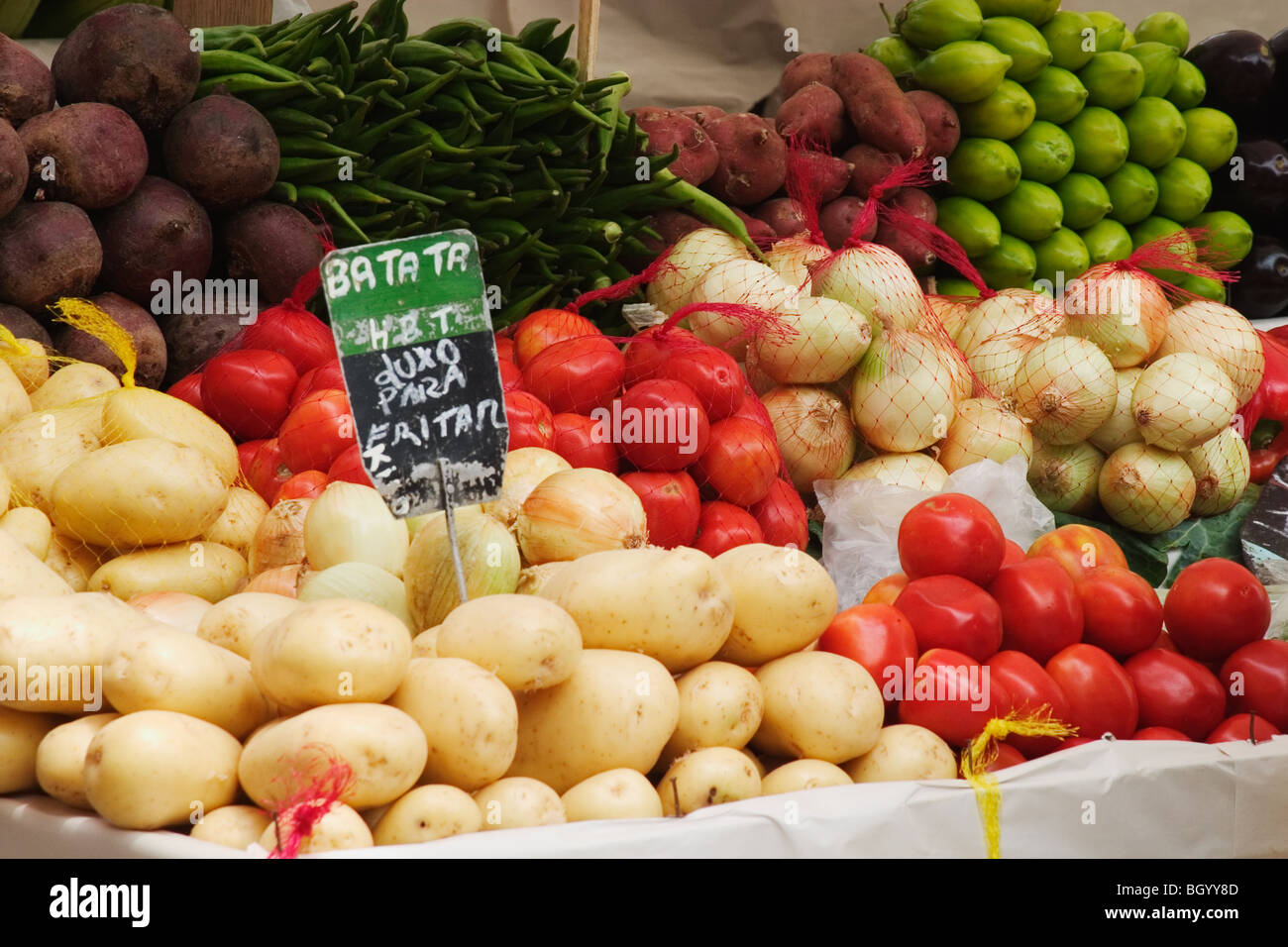 Vegetables for sale in a street market in Rio de Janeiro, Brazil Stock ...