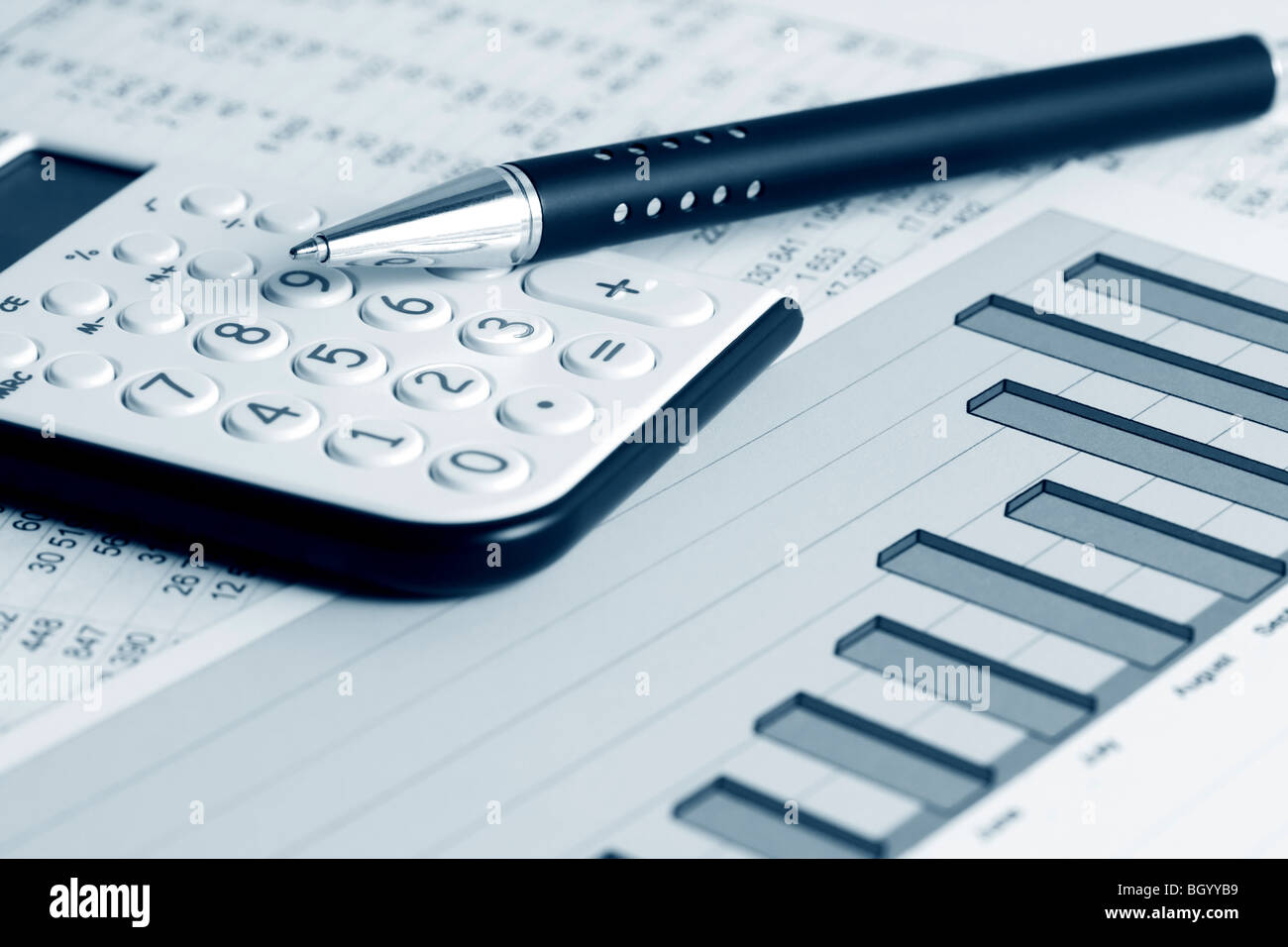 Financial balance and stock market reports Stock Photo - Alamy