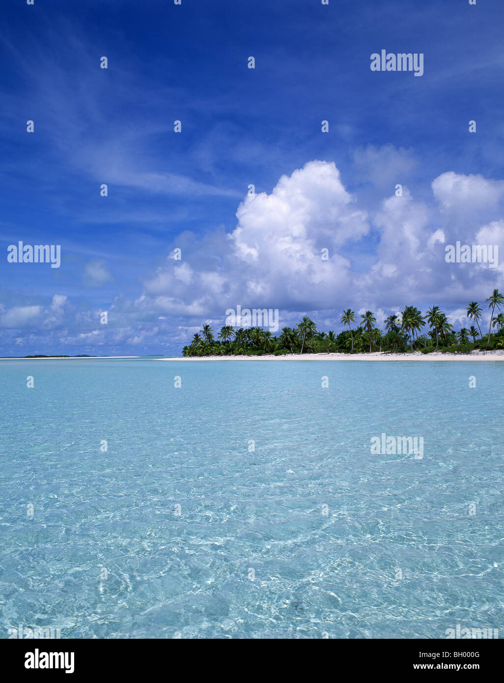 Tropical Island, Aitutaki Atoll, Cook Islands, Pacific Ocean Stock ...