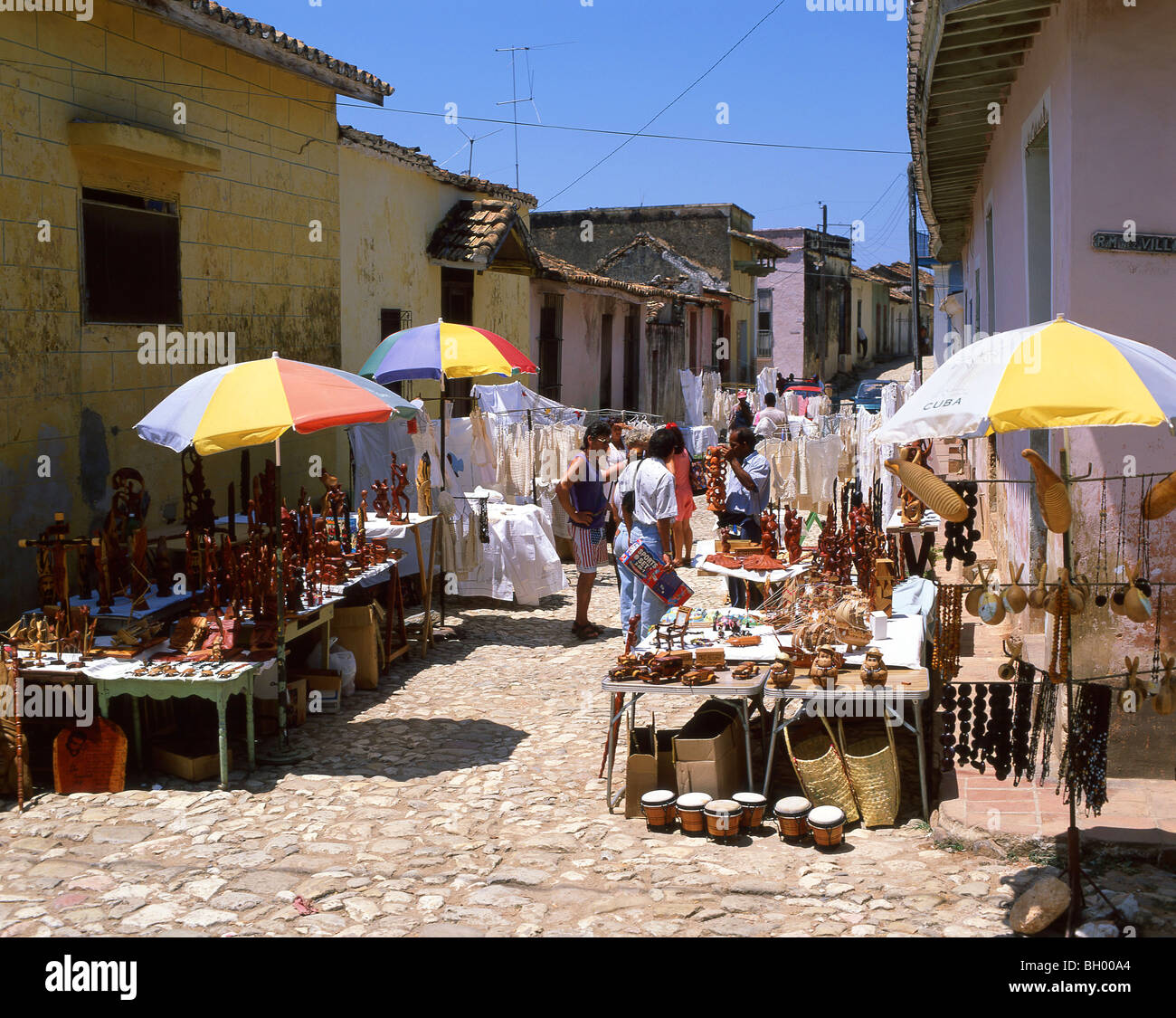 Street crafts market, Trinidad, Sancti Spiritus, Republic of Cuba Stock ...