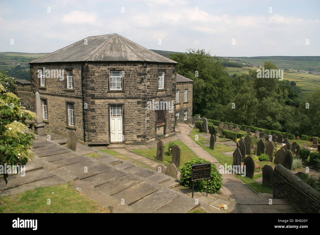The Octagonal Methodist Chapel at Heptonstall, West Yorkshire UK, with ...