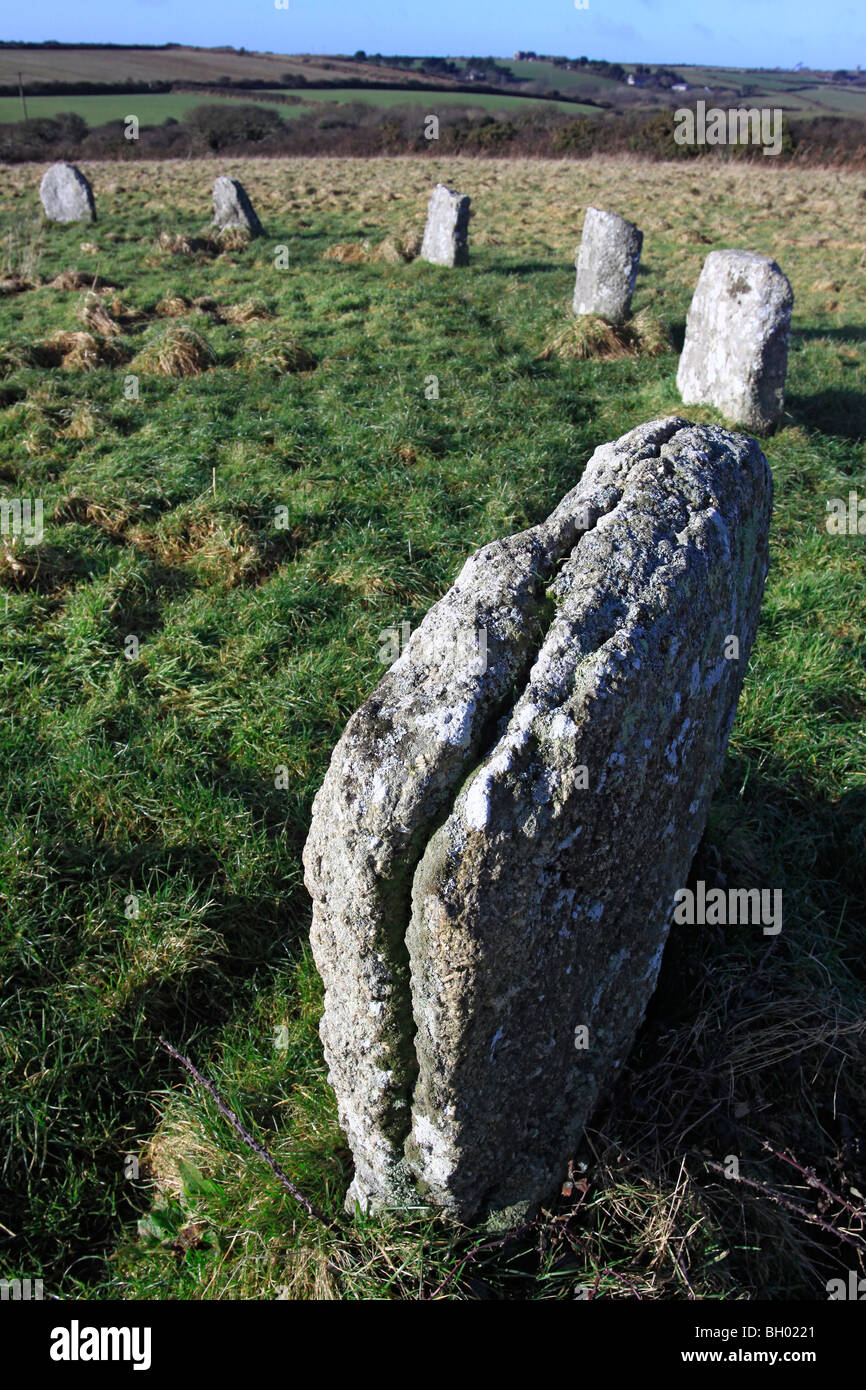 The Merry Maidens Stone Circle West Penwith Cornwall UK Stock Photo - Alamy